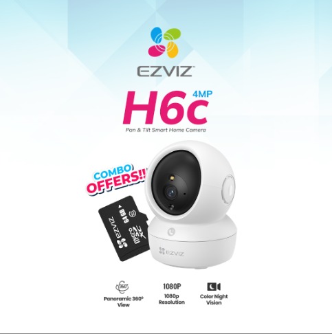 EZVIZ H6C 4MP Smart Home Wireless Camera with 64 GB Memory Card | Daraz ...