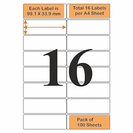 Oddy A4 Self Adhesive Paper Label Stickers For Laser And Inkjet ...