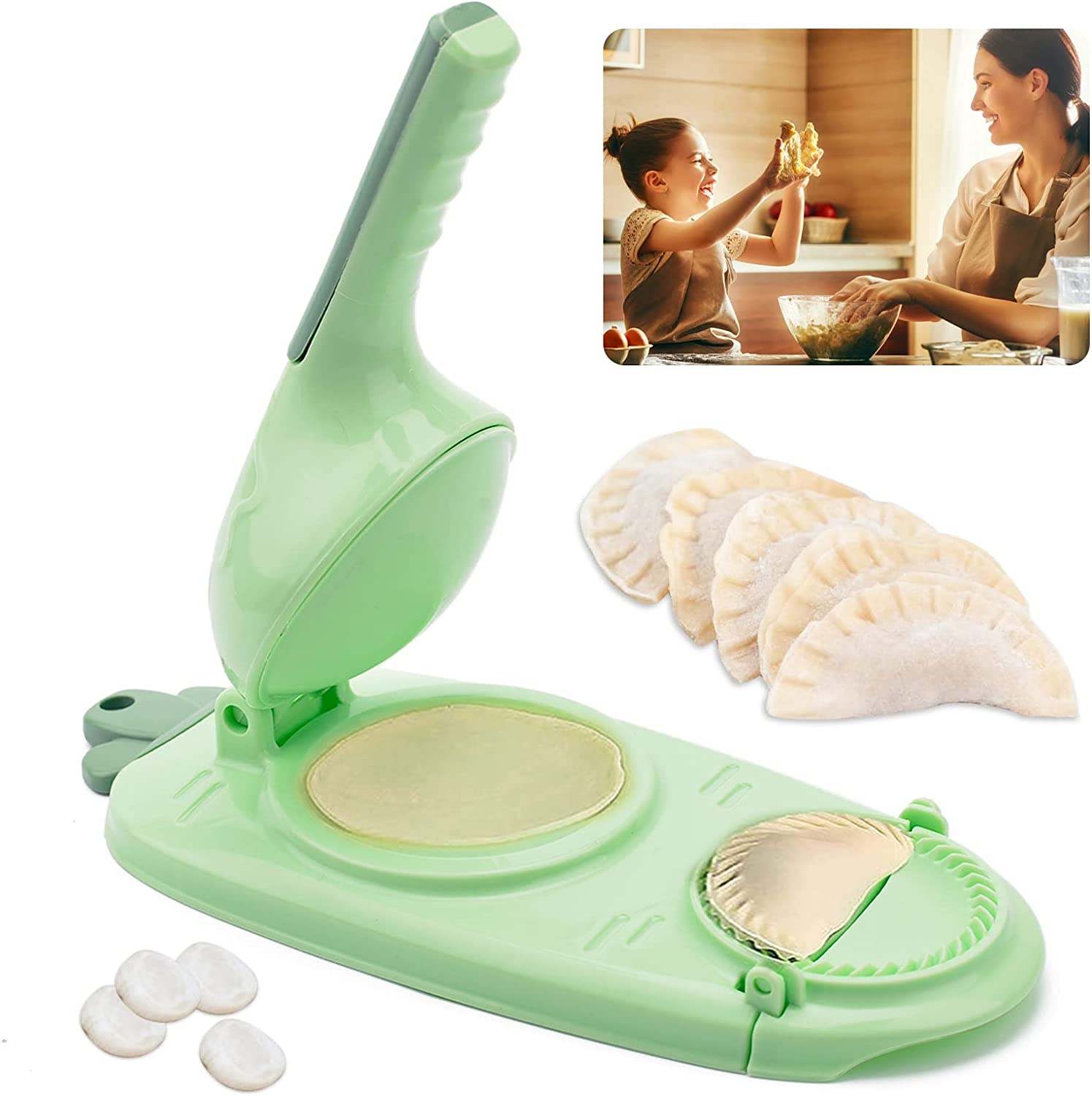 Manual Dough Presser, 2 In 1 Dumpling Maker, Momo Press Wrapper ...