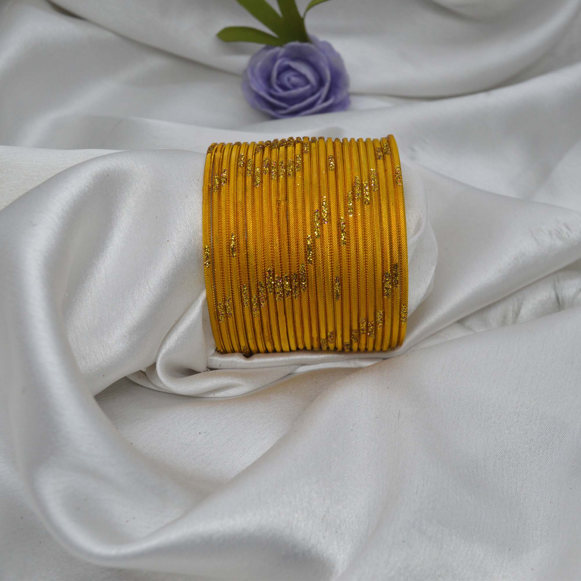 Jewels of Nepal Turmeric Yellow Bangles / Chura / Churi For Women- 2 ...