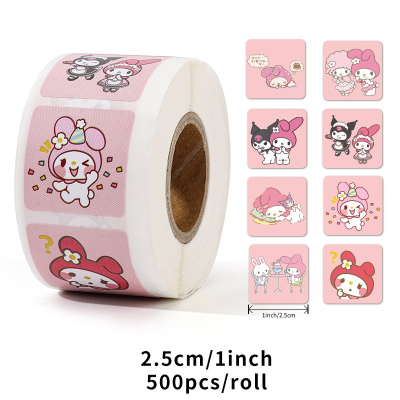 RHS Online 500PCS/Roll Cute Cartoon Stickers Coated Paper Sealing ...