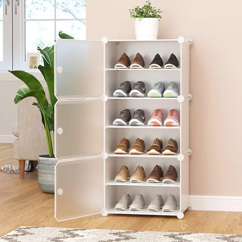 Diy 1 X 6 Cube Shoe Rack Wardrobe Box Storage Closet Organizer Cabinet ...