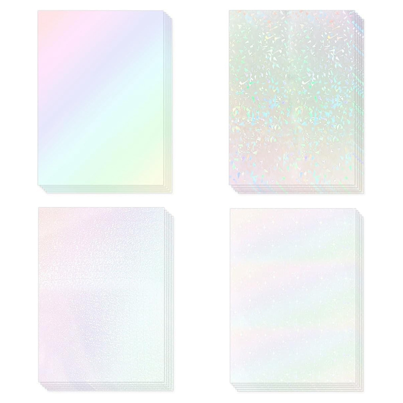 20 Sheets Holographic Sticker Paper A4 Size Vinyl Lamination Stickers ...