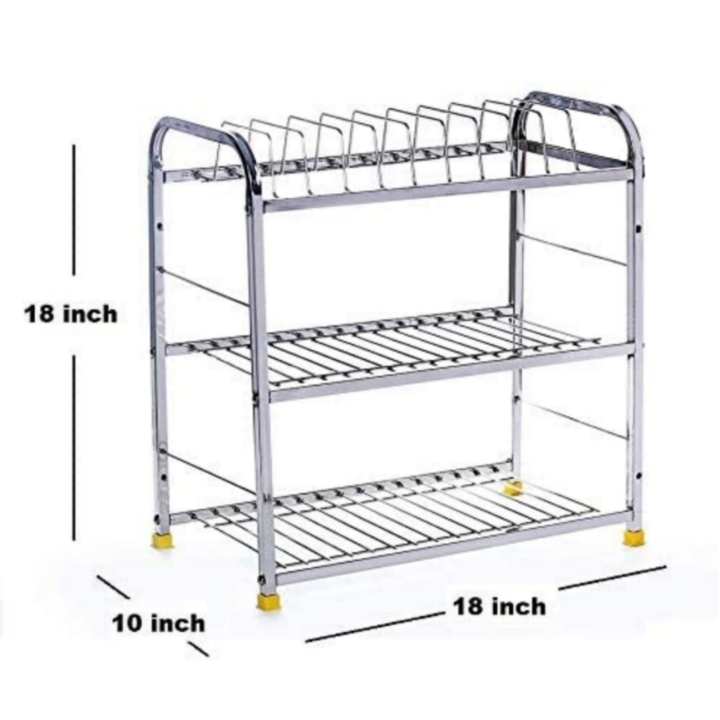 Steel Kitchen Rack Dish Rack Medium 18×18 inches | Daraz.com.np