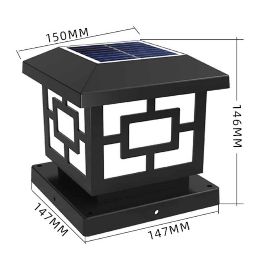 New Waterproof LED Solar Pillar Light Garden Sunlight 4 Modes Solar ...