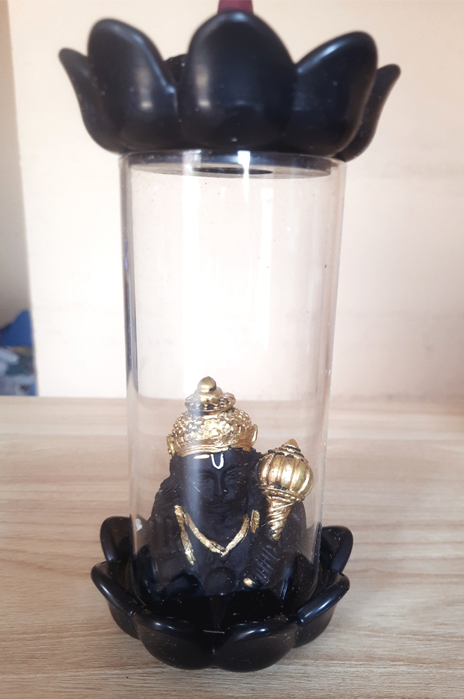 Poly Resin Black hanuman Back Flow Smoke Fountain with 10 cones | Daraz ...