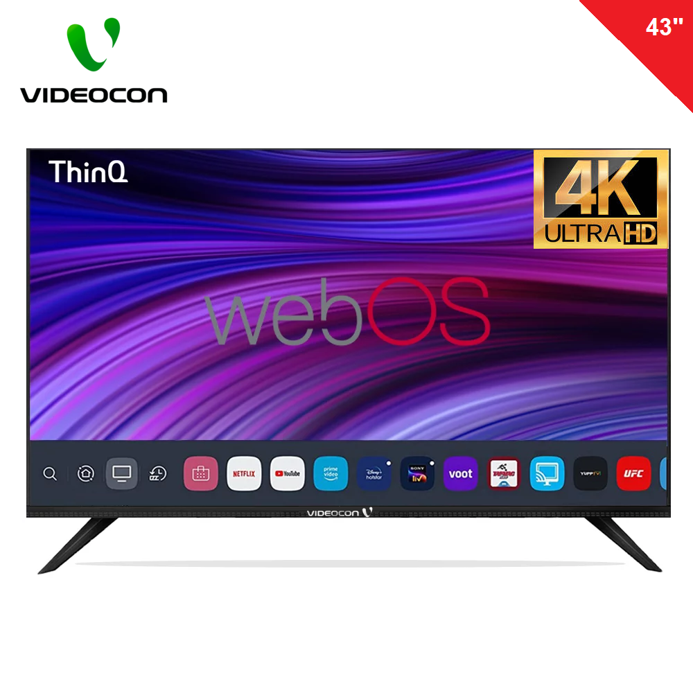 Videocon 43 inch Ultra HD 4K LED Smart WebOS TV with Magic Remote Bezel ...