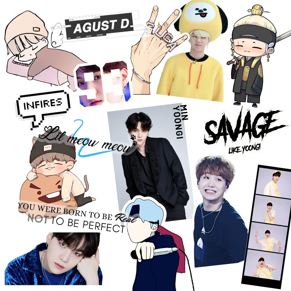 3 Pieces Self Cut BTS Suga Min Yoong Stickers And Posters In A4 Glossy ...