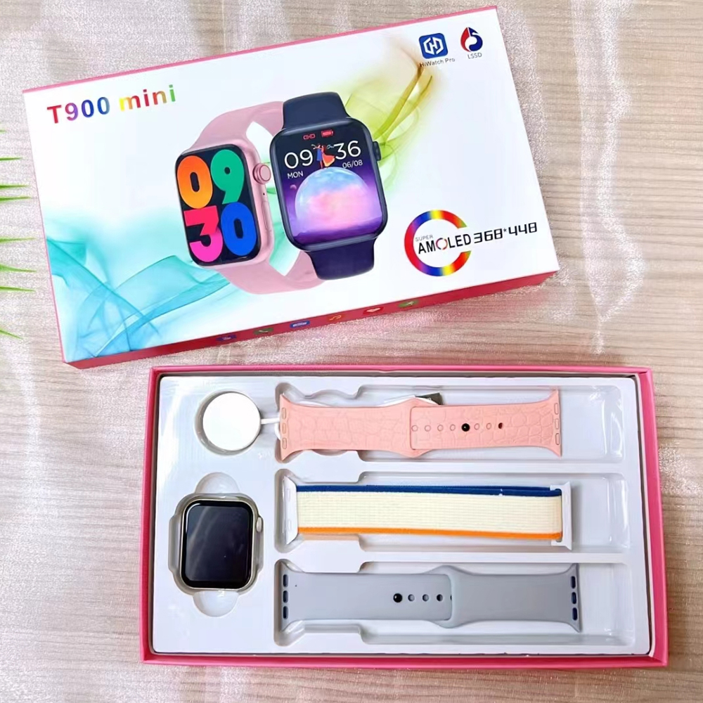 T900mini Sports Smart Watch with 3pcs Straps Bluetooth Call Heart Rate ...