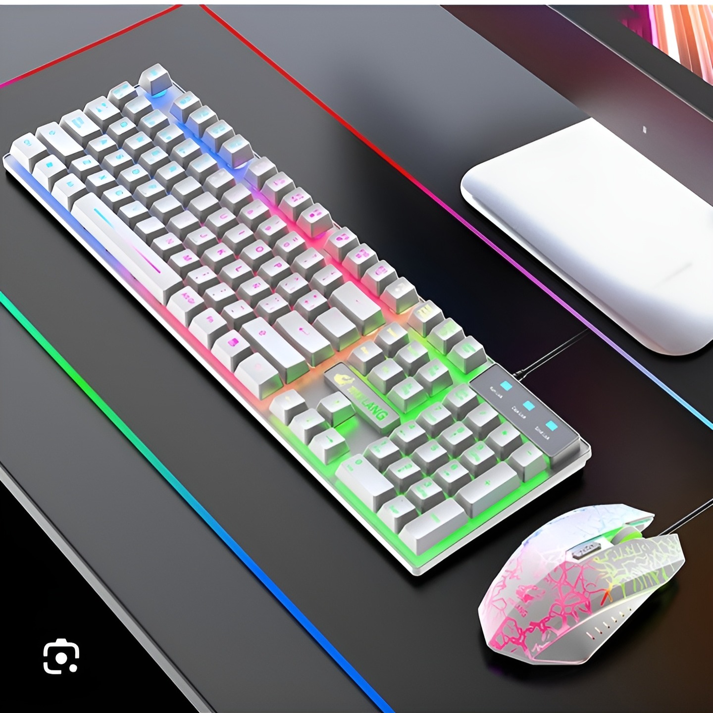 Gigaware KMX-50 RGB LED Backlight USB Mechanical Feel Gaming Keyboard ...