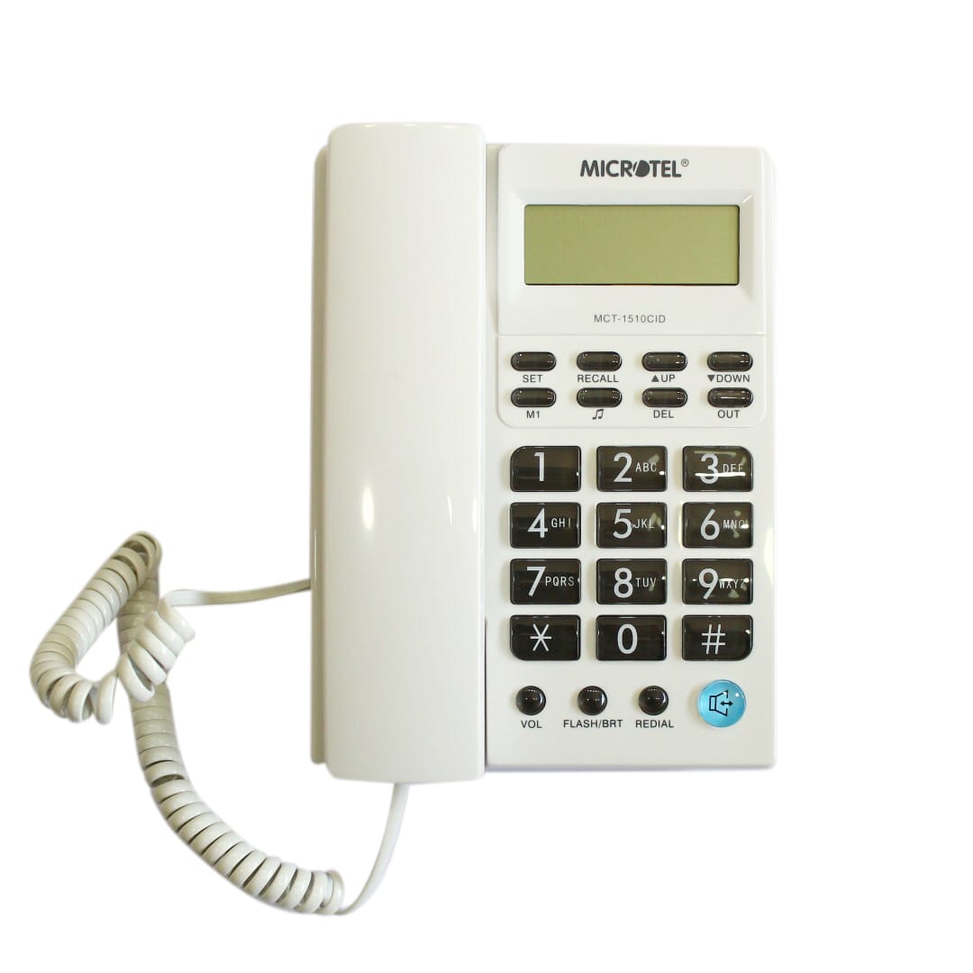 Microtel MCT-1510CID Caller ID Corded Telephone Set - White | Daraz.com.np