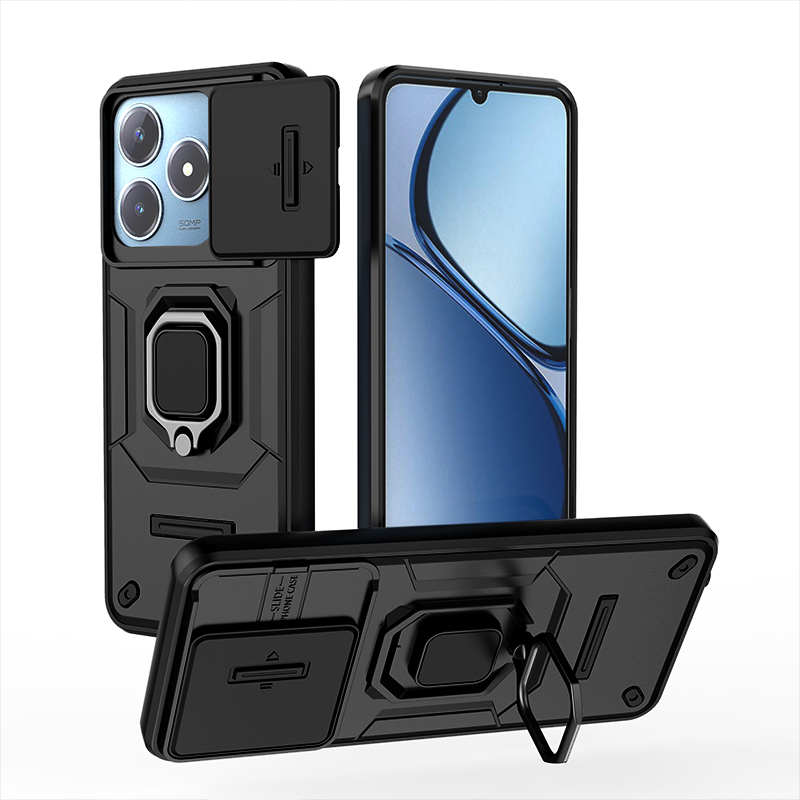 Vantime Case for Realme C63 / C61 4G Rugged Impact-resistant Sliding Cover Hard Stand Back ...