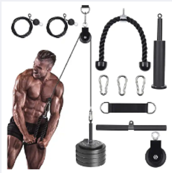 Lat Pull Down Set with Triceps Rope and Pulley - Home Workout Equipment ...