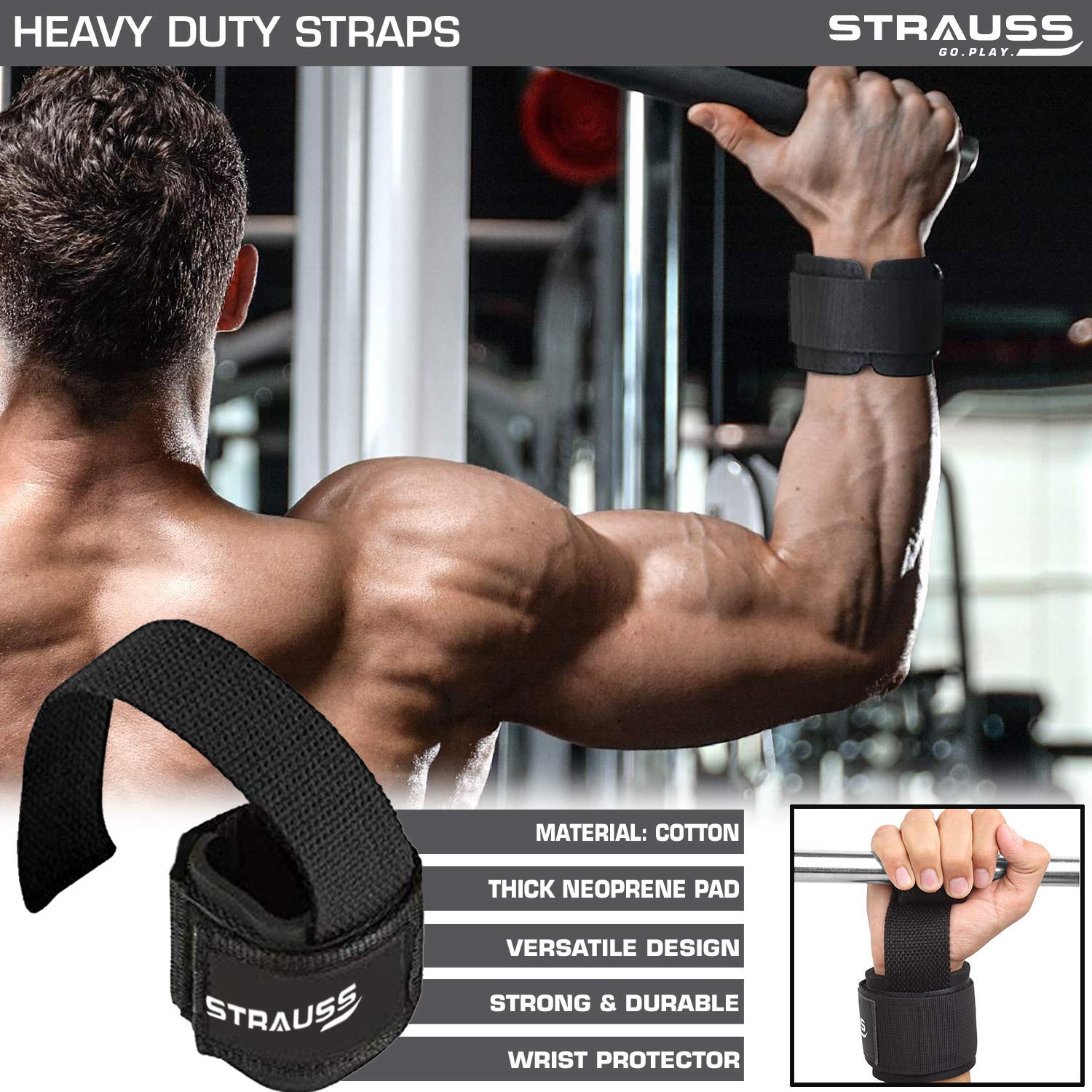 Strauss St Cotton Gym Support Deadlift Strap Deadlift Band | Daraz.com.np