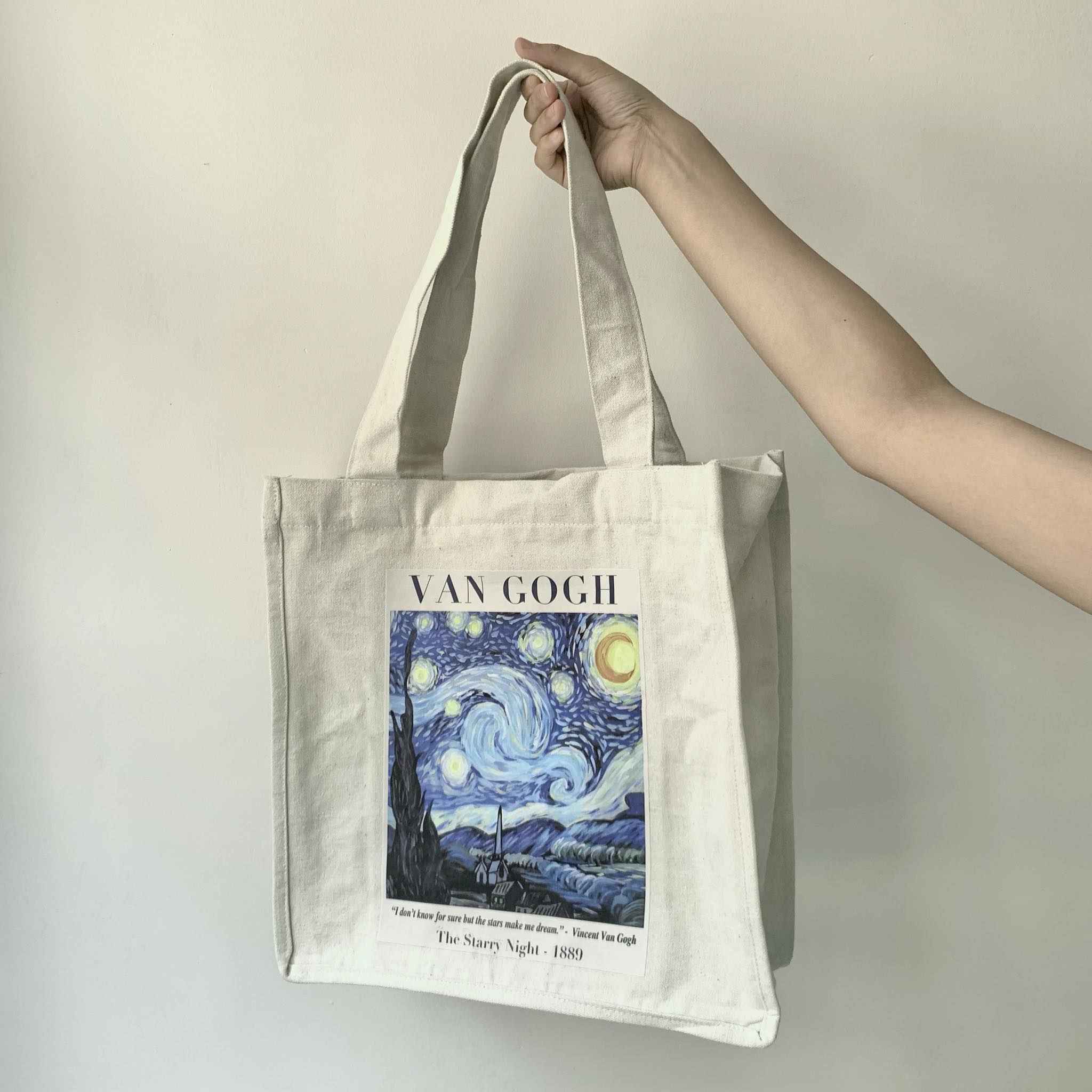 "The Starry Night " Van Gogh Tote Bag for Women | Cubical Tote Bag ...