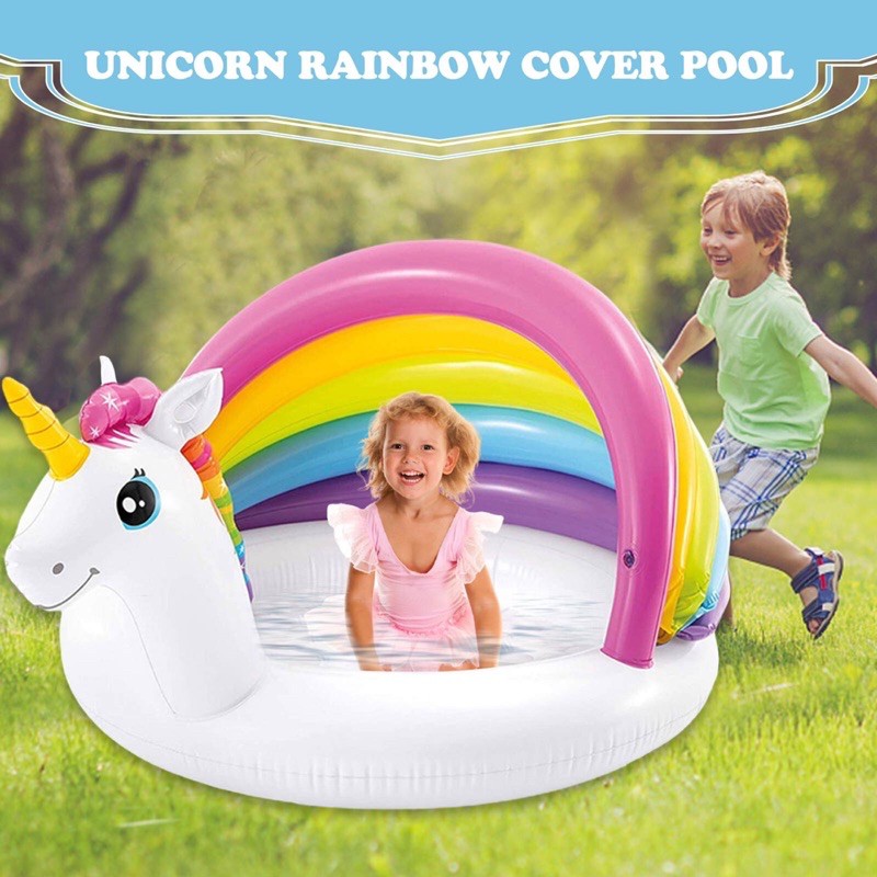KidsSansar - Intex 57113 Inflatable Swimming Pool Unicorn With Rainbow ...