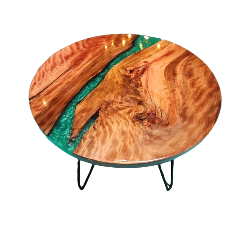 Gokyo Round Epoxy Resin Stitching Coffee Table On Hairpin Legs | Daraz ...