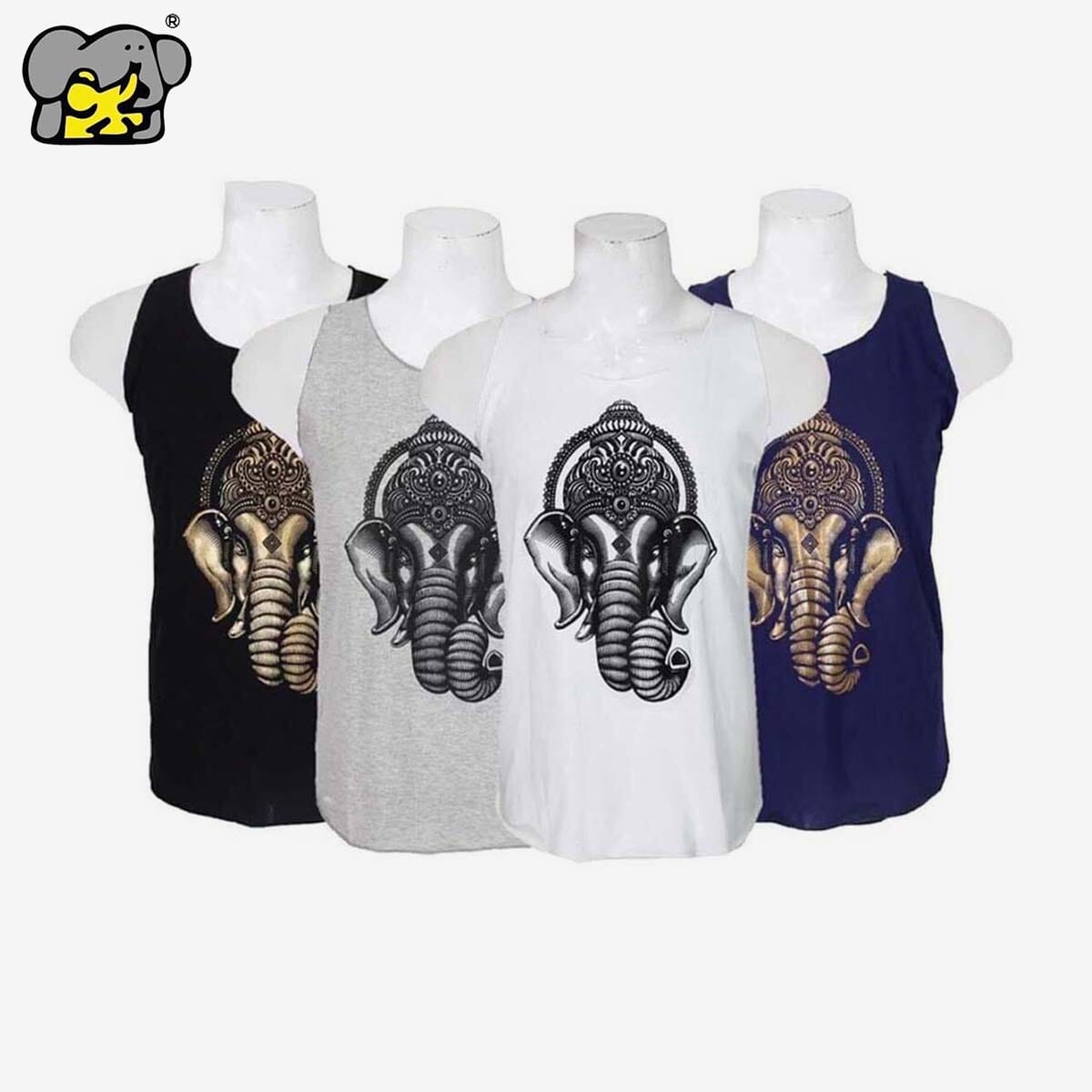 Shangrila Pack Of Four 'Ganesh' Printed Tank Top For Men - Multiple ...