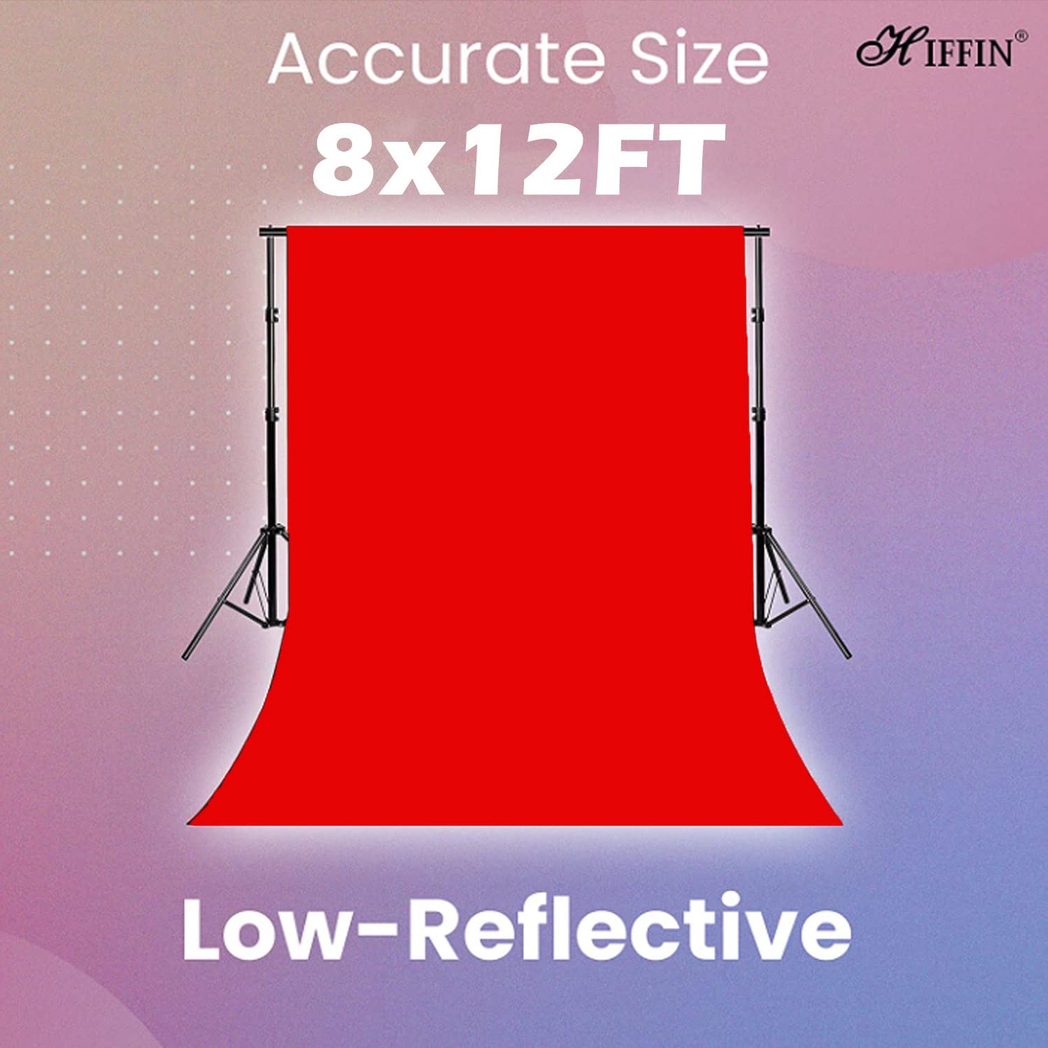 HIFFIN® (12ft x 8ft) Red Screen Background Cloth Chroma Backdrop ...