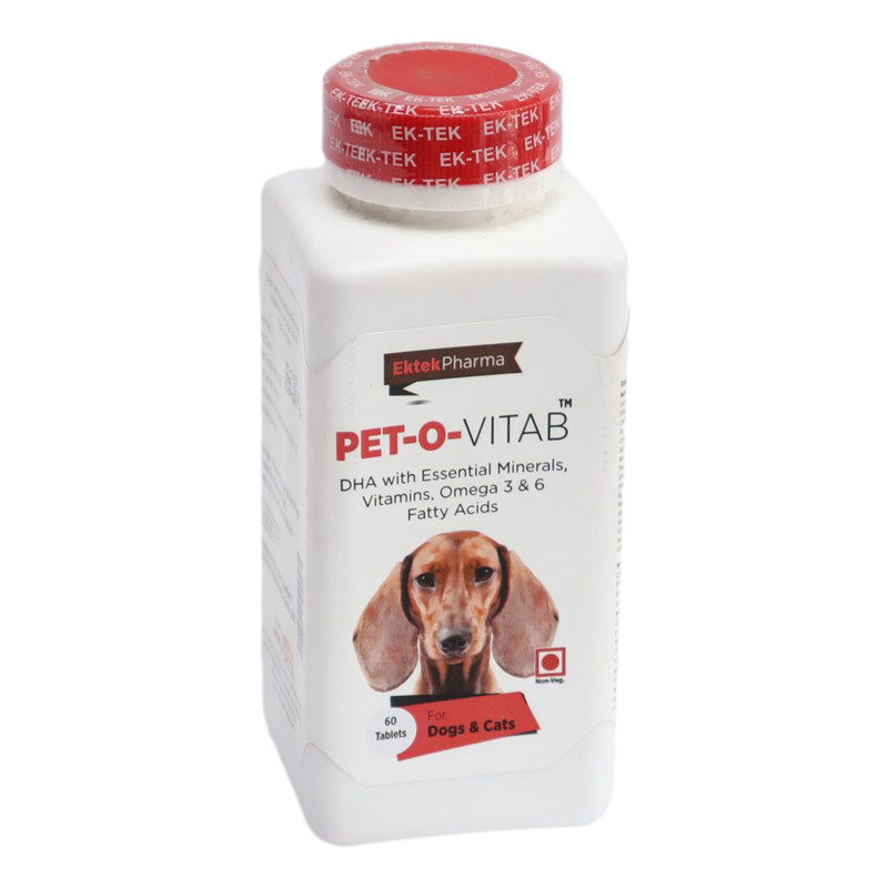 Pet-O-Vitab DHA with Essential Minerals,Vitamins, Omega 3 & 6 Fatty ...