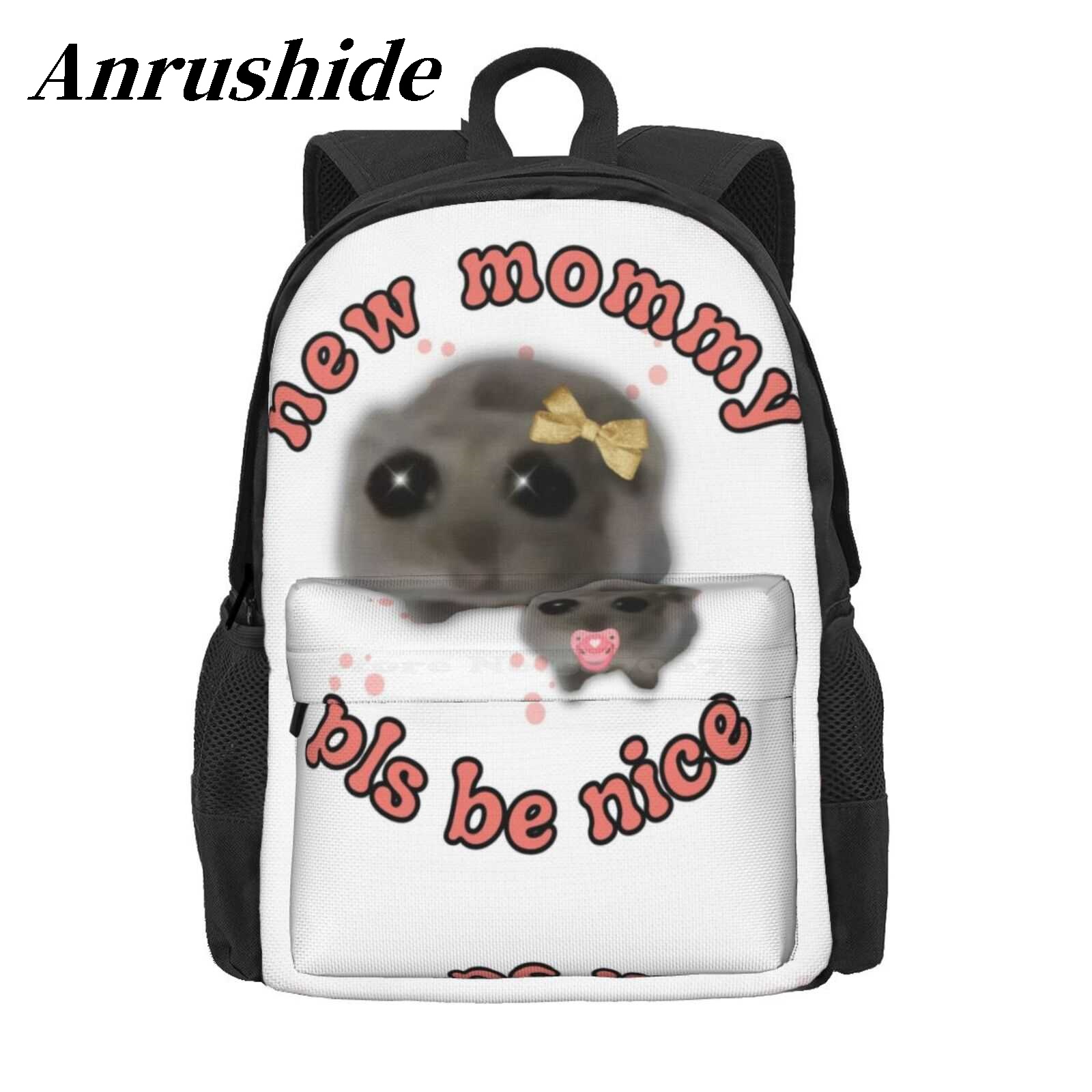 Anrushide Mom New Bag School Bag New: Hamster Sad Mom Backpack Fashion ...