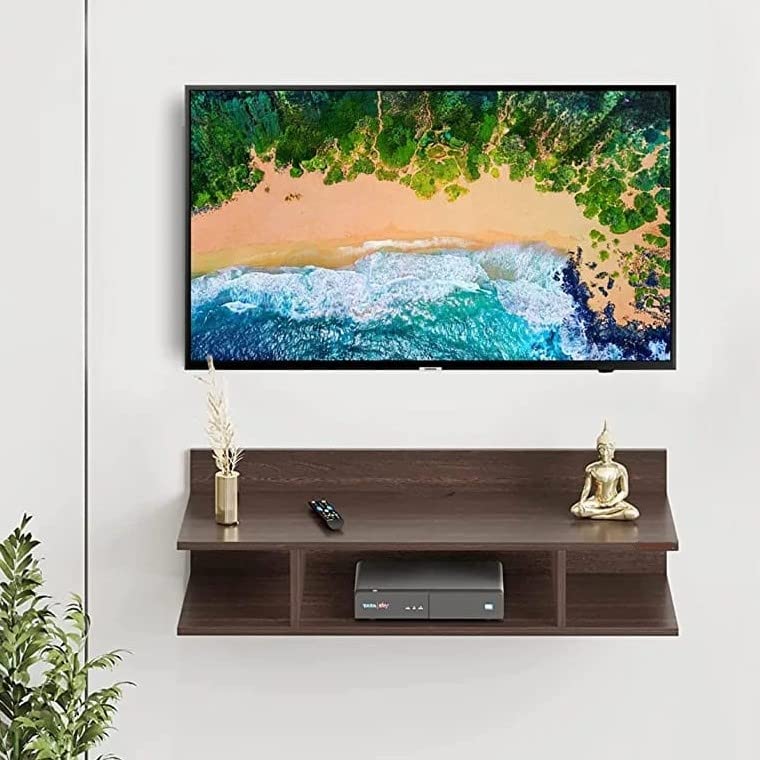 Wooden TV Cabinet Wall Shelf, Set Top Box TV Stand for Living Room ...