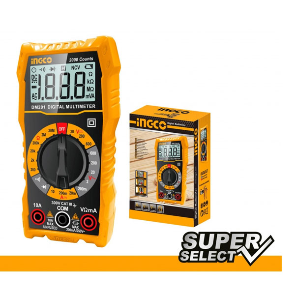 Ingco DM2002 Digital Multimeter Tester Electrical Test Tool Electrician ...