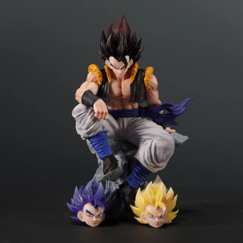 23cm/9.05in Anime Dragon Ball Z Gogeta Figure 3 Heads Goku Action ...
