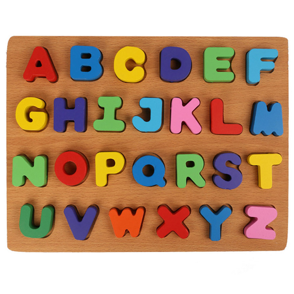 Colorful Wooden 3D English Alphabets Capital Letter (ABCD) Blocks Board ...