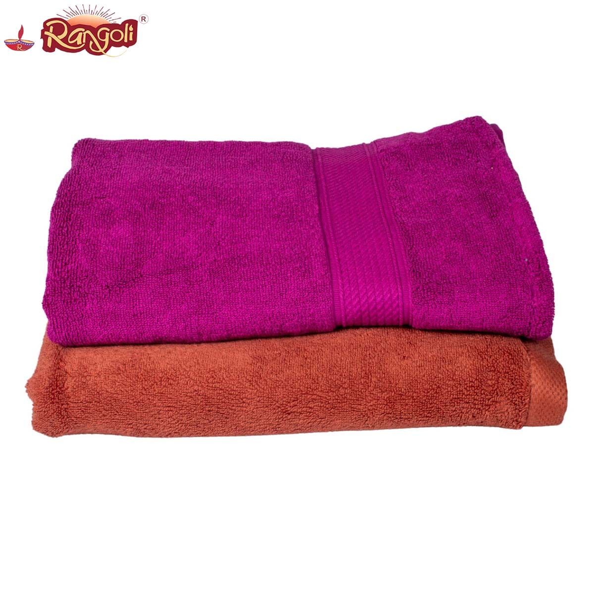 Set of 2 Indian Welspun 100% Cotton Plain Bath Towel (30 x 60 Inches ...