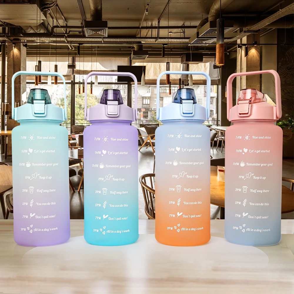 NepLiving 2000ML 2 Liter Water Bottle With Straw | Large Portable ...