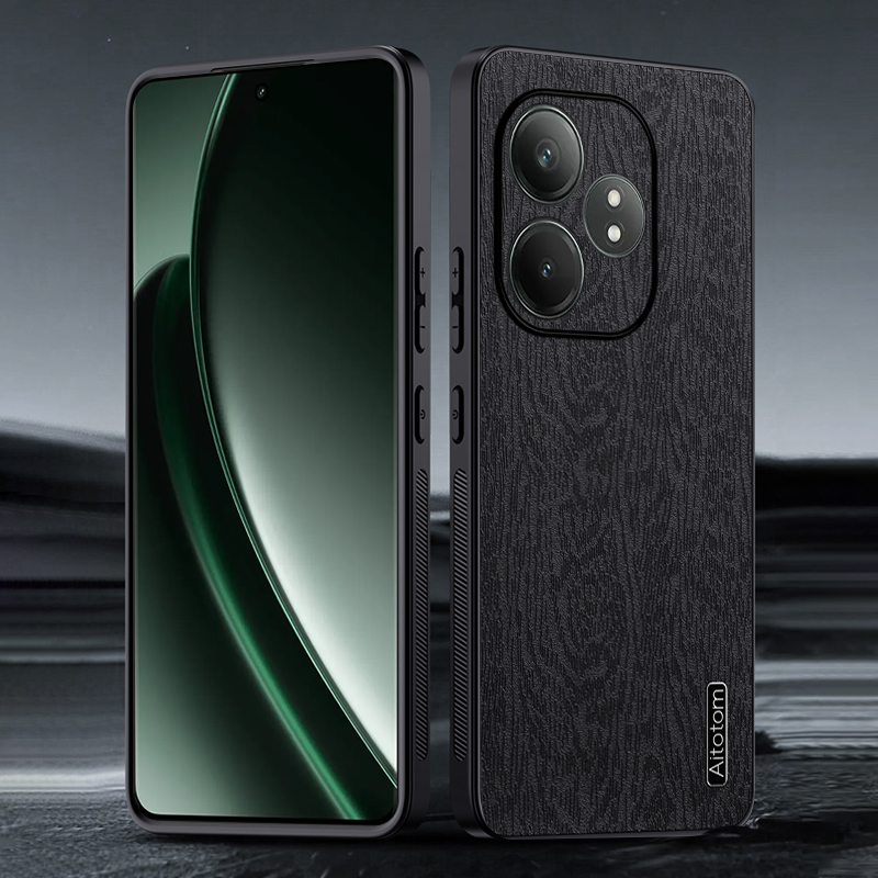 Vantime for Realme GT 6T 5G Case Wood Texture Pattern Hard Casing ...