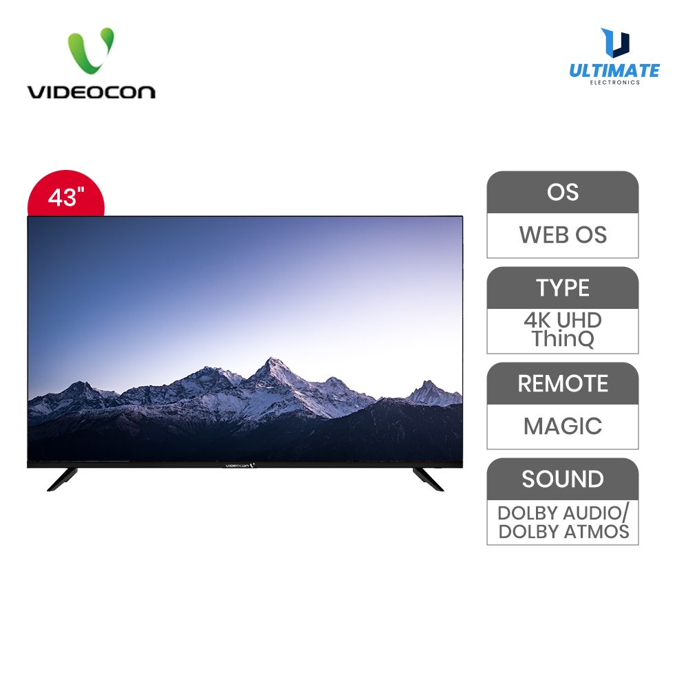 Videocon 43 inch 4K UHD Smart LED TV | Web OS | ThinQ AI | Bazelless ...