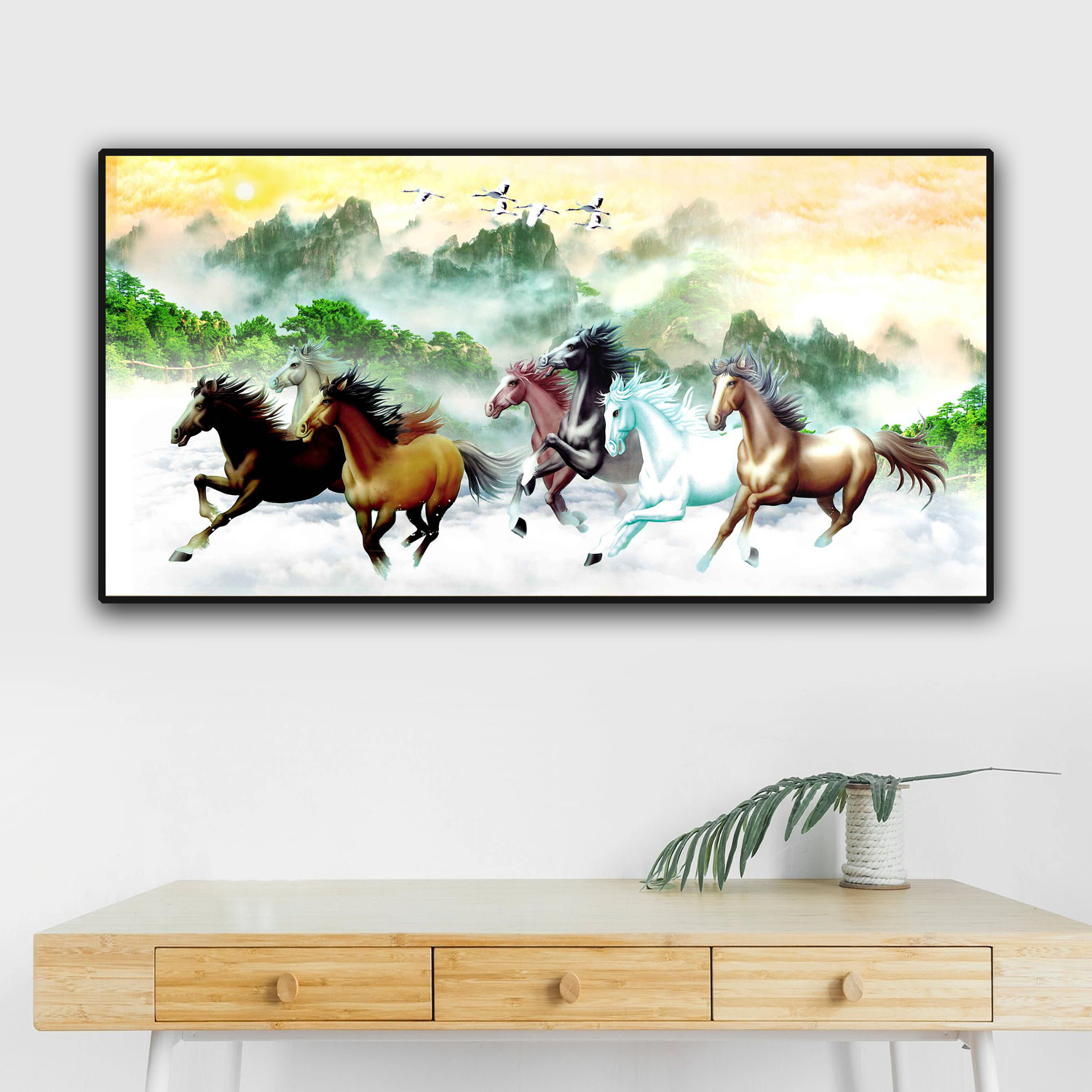 Seven Horse Vastu Art Printed in Hard Wood Frame | Daraz.com.np