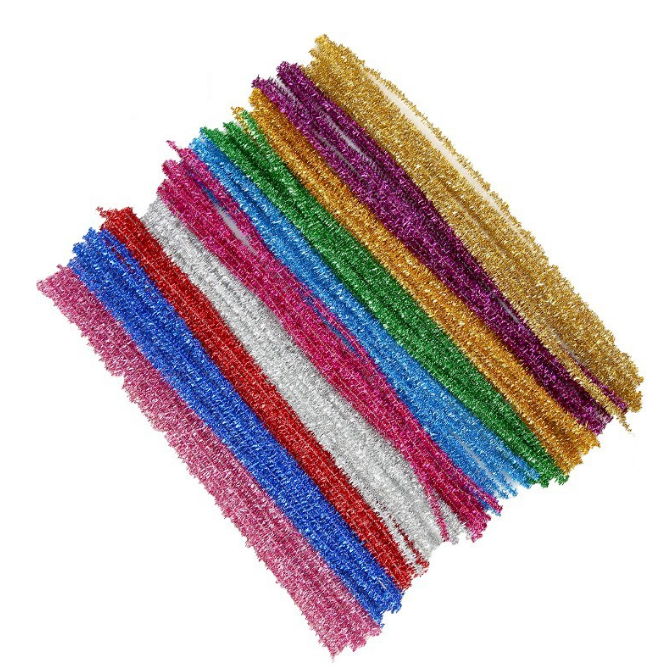 100Pcs Chenille Stems Pipe Cleaners Rods Kids Craft Toy Fuzzy Wire ...