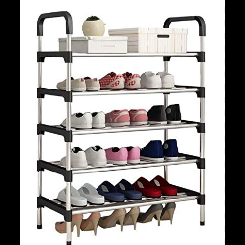 5 Layers Stainless Steel Foldable Shoe Rack Size 60 cm x 30 cm x 95 cm ...