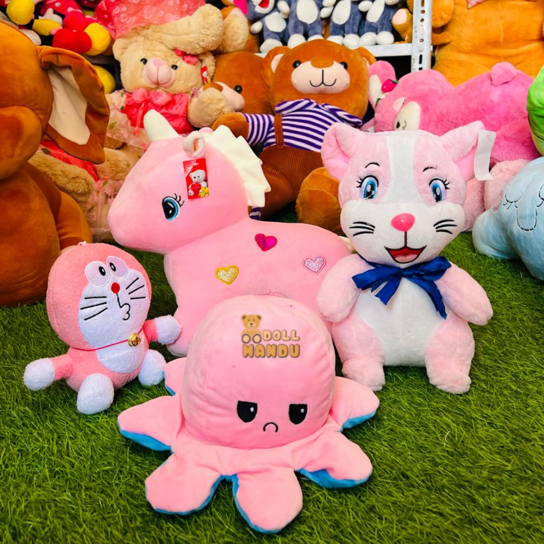 Magical Doll Combo: Reversible Octopus, Cat, Doraemon, Unicorn Plush ...