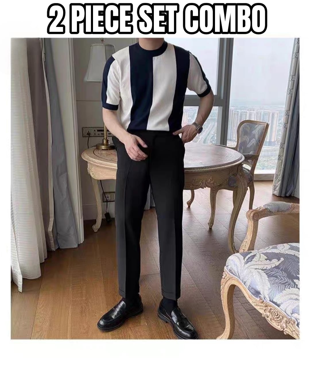 Men's 2 Piece Combo Set Stretchable Formal Shirt Full Sleeves And ...