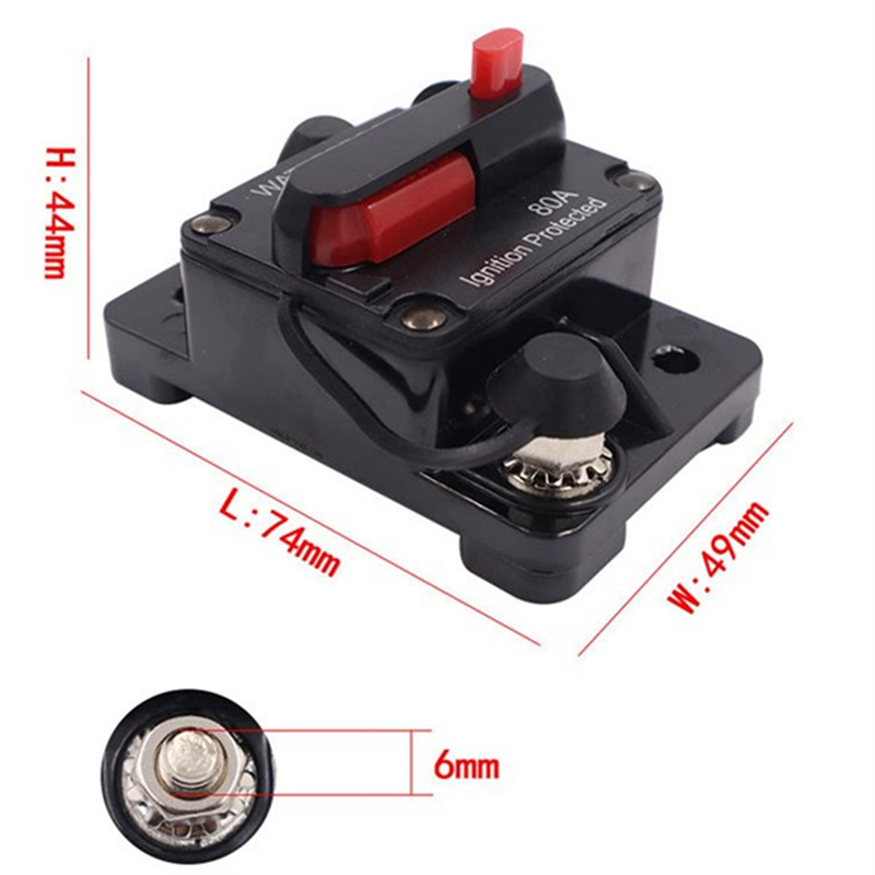 3 Piece 100 Amp Car Stereo Audio Circuit Breaker Fuses DC12-48V Manual ...