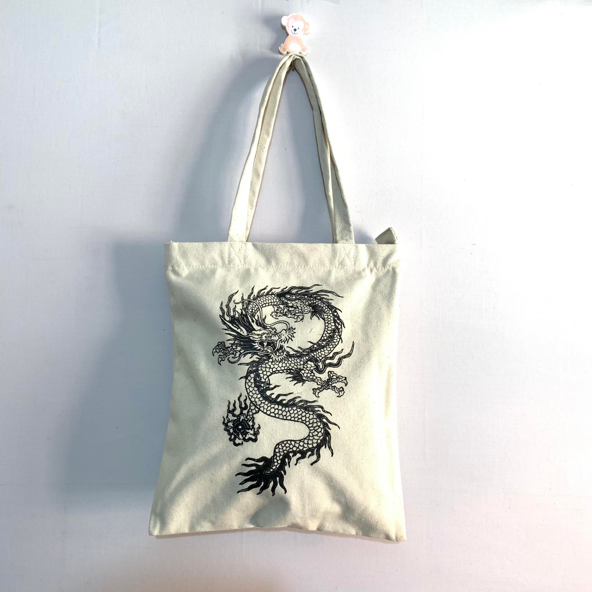 Ladies Tote Bag with Dragon | Daraz.com.np