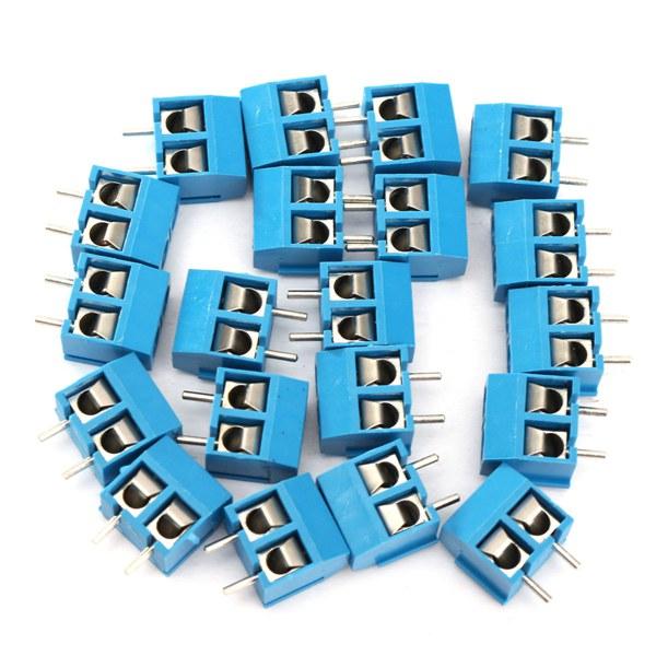 helper 20pcs 2 Pin Plug-In Screw Terminal Block Connector 5.08mm Pitch ...