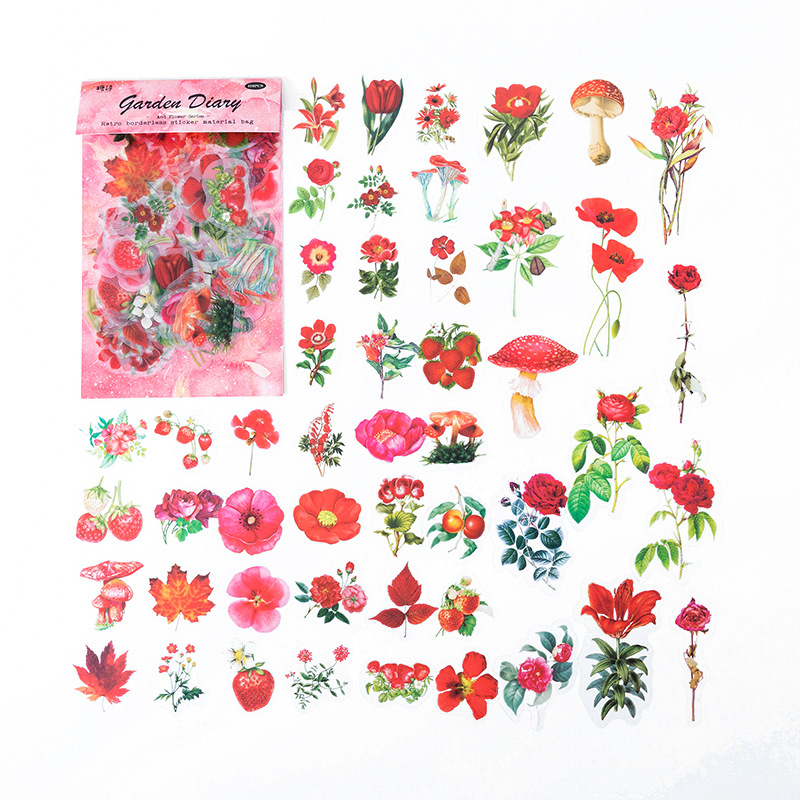 RHS Online 100PCS Vintage Flower Talk Series Stickers Album Diary ...