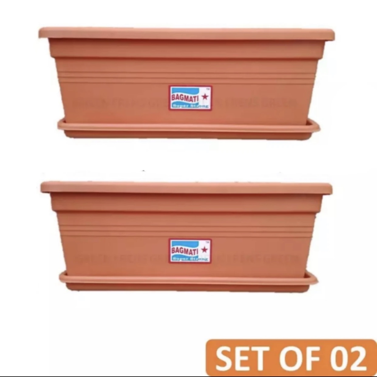 2 Sets Of Rectangular Plastic Gamala With Tray - Large Size | Daraz.com.np