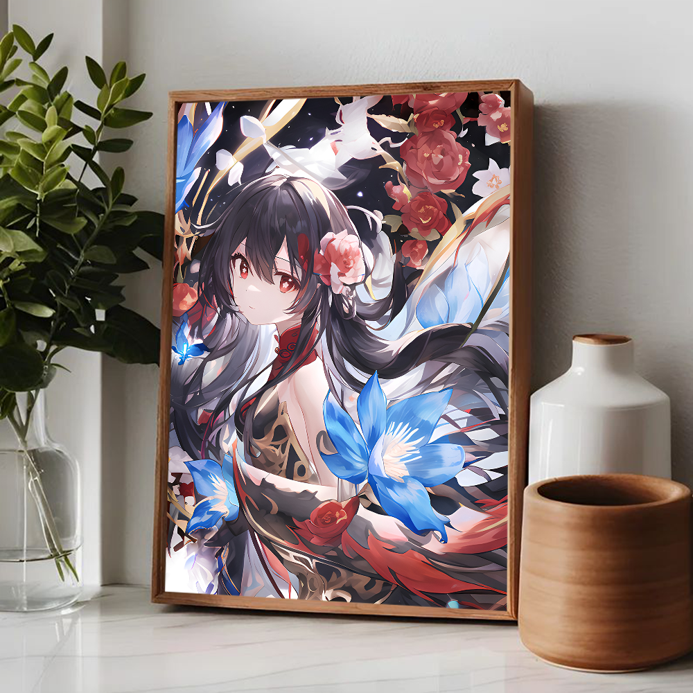 Anime Genshin Impact Hu Tao Classic Vintage Posters Decoracion Painting ...