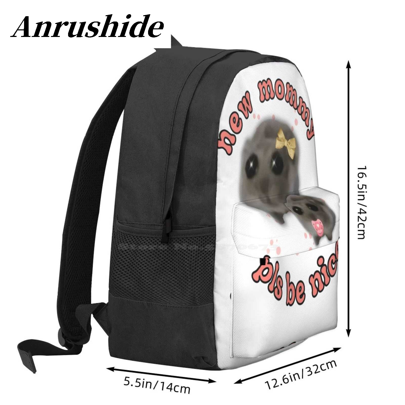 Anrushide Mom New Bag School Bag New: Hamster Sad Mom Backpack Fashion ...