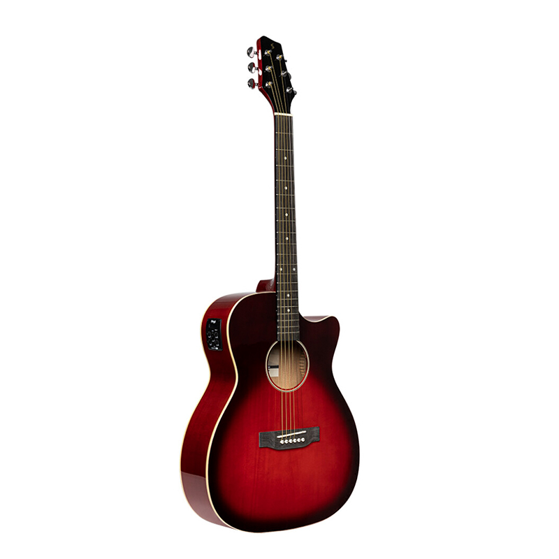 Stagg SA35 ACE-TR Auditorium Cutaway Electro-Acoustic Guitar, Red ...