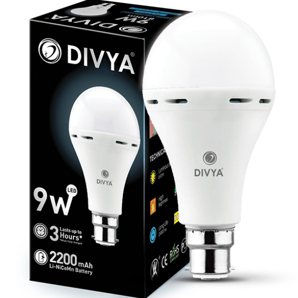 Divya Rechargeable LED Bulb AC-DC Emergency Light Bulb- 9W | Daraz.com.np