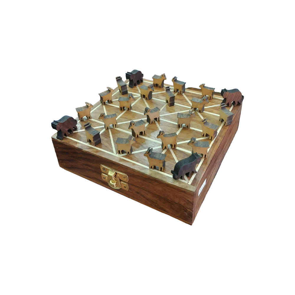 Wooden Baghchal 8 Inch Tiger And Goat Game | Daraz.com.np