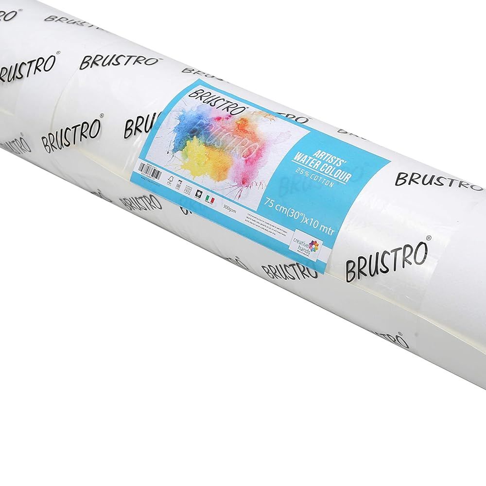 Brustro Artist Watercolour 25% Cotton Paper roll 300 GSM Cold Pressed ...