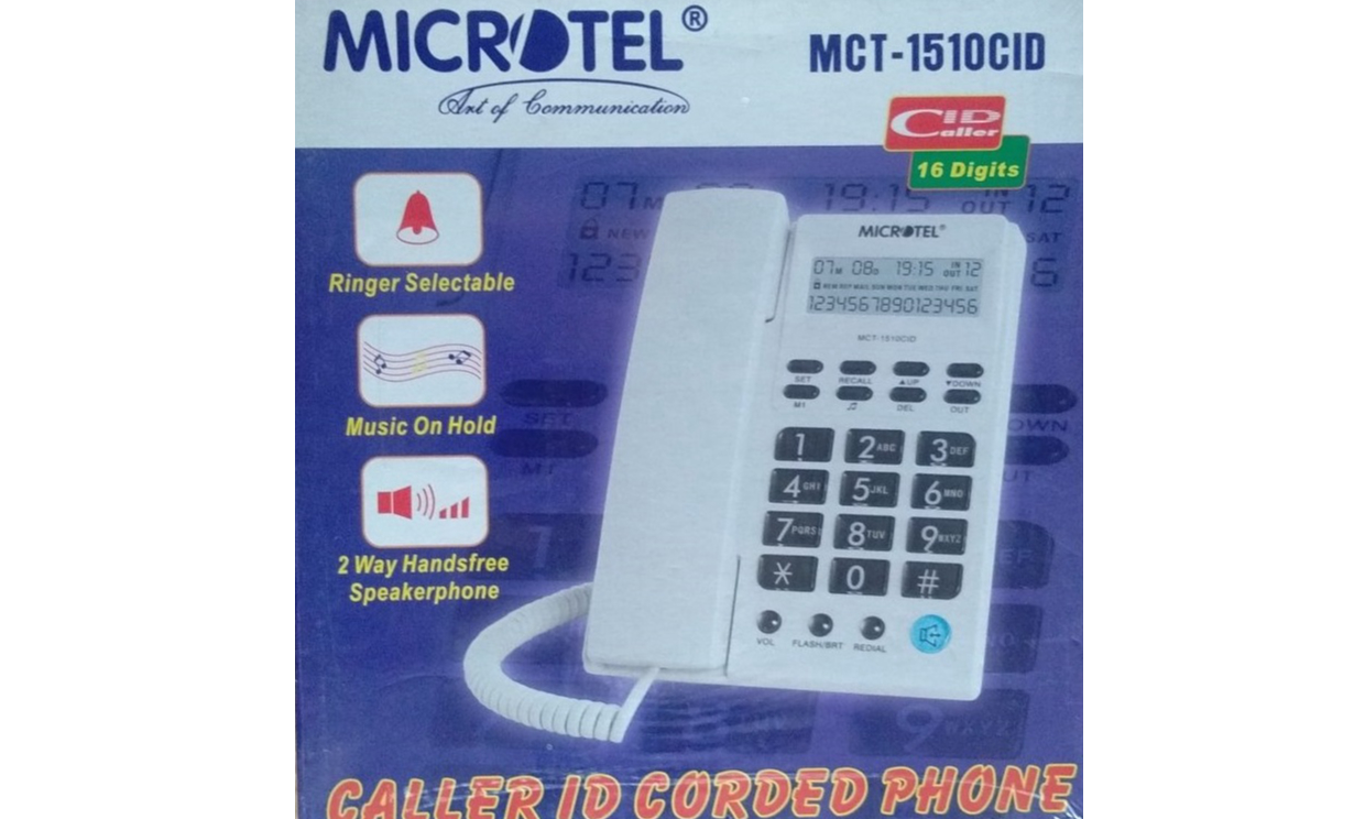 Microtel MCT-1510CID Caller ID Corded Telephone Set - White | Daraz.com.np